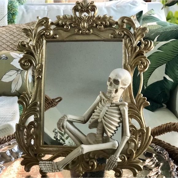 Accents | New Halloween Skeleton Gold Framed Mirror | Poshmark